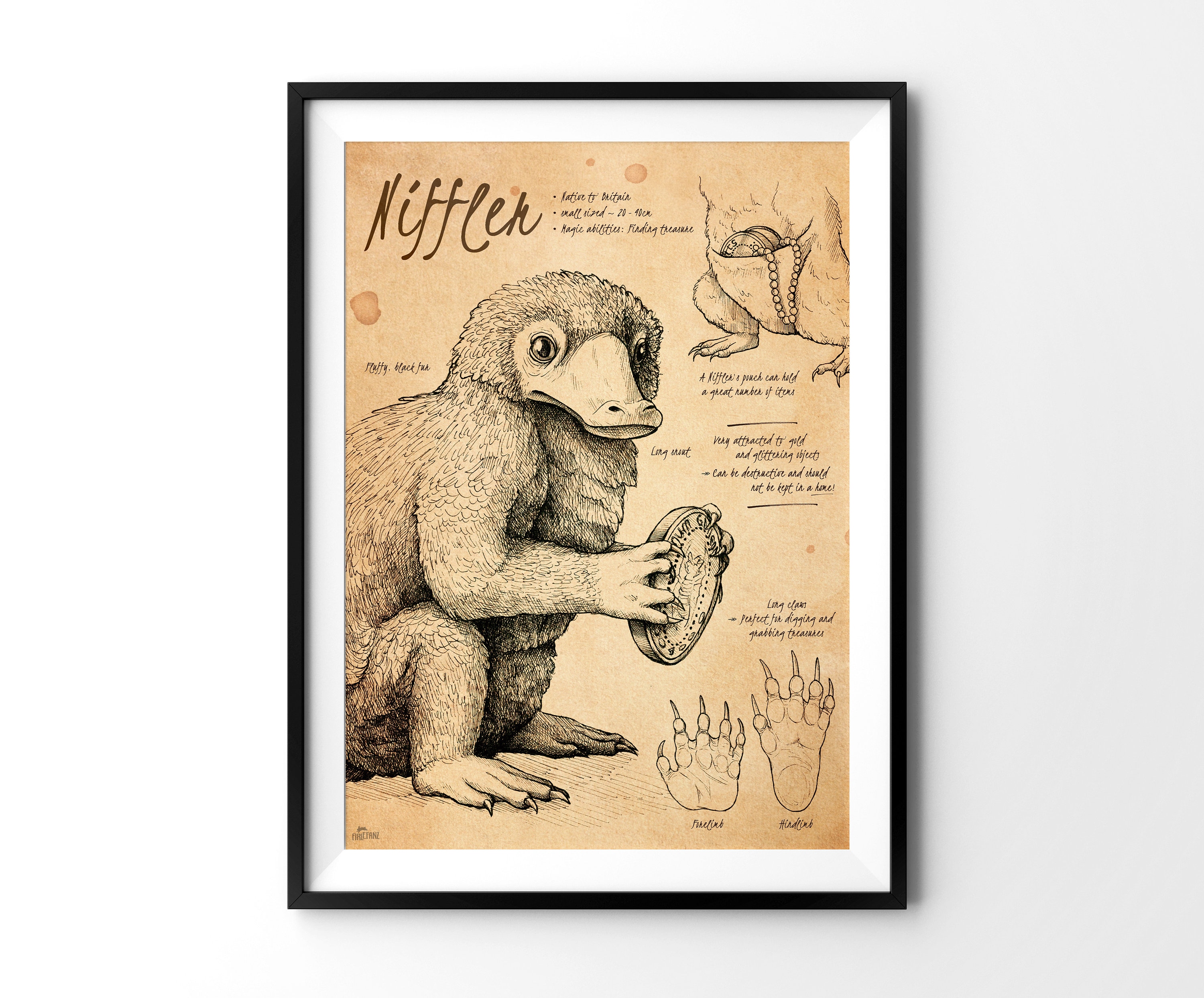Art Print "enchanting Creatures 1" | Hand-drawn Magical Creatures in ...