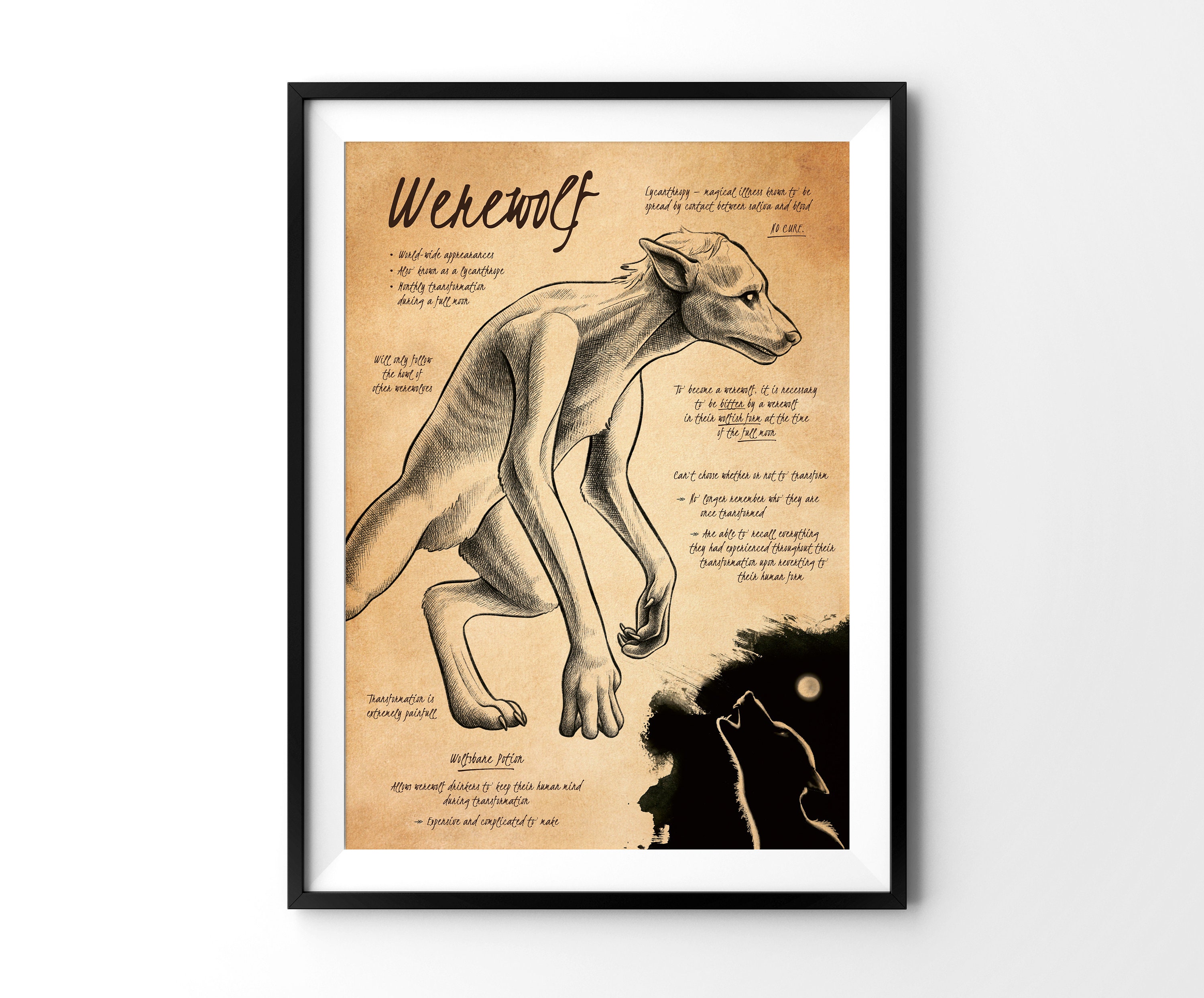 Print "enchanting Creatures 4" | Werewolf Art Print – Magical Creature ...