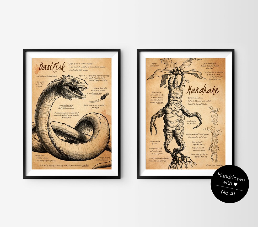 Art Print "enchanting Creatures 6" | Hand-drawn Magical Creatures in ...