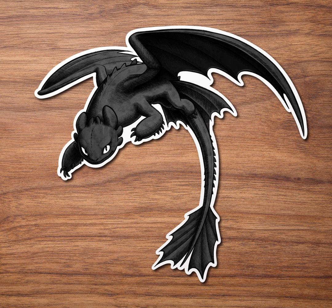 Sticker "toothless / Night Fury" | Various Sizes | Hand-drawn, Die Cut ...