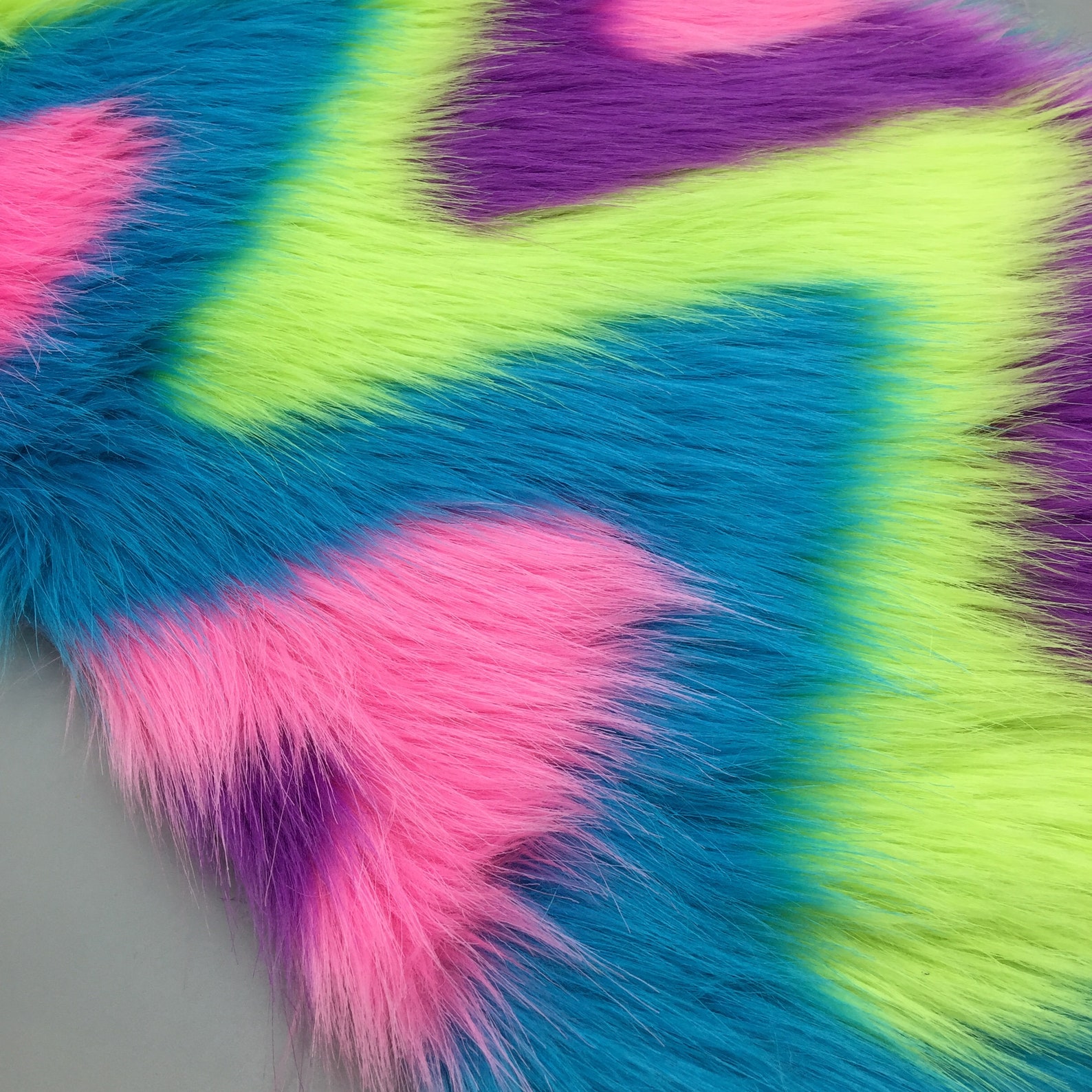 Four Tone Mixed Colorslong Pile Faux Fur Fabric for Boot - Etsy