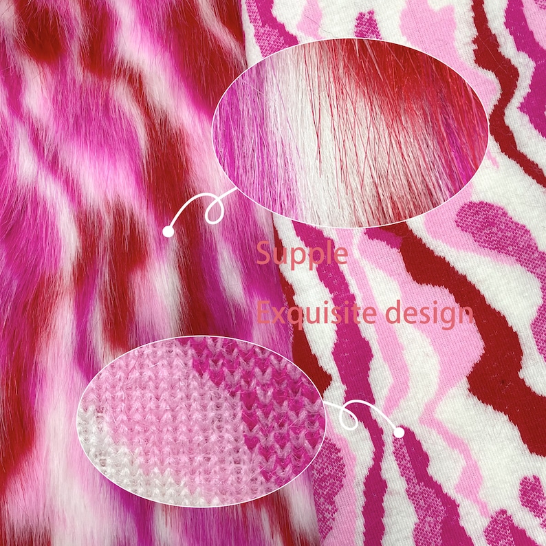 Wavy Rainbow Faux Fur Fabric Jacquard Fake Fox Fur High | Etsy