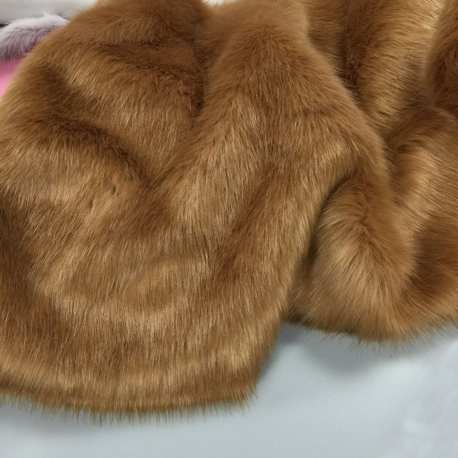 Coffee Camel Colorlong Pile Fluffy Faux Fur for Down | Etsy