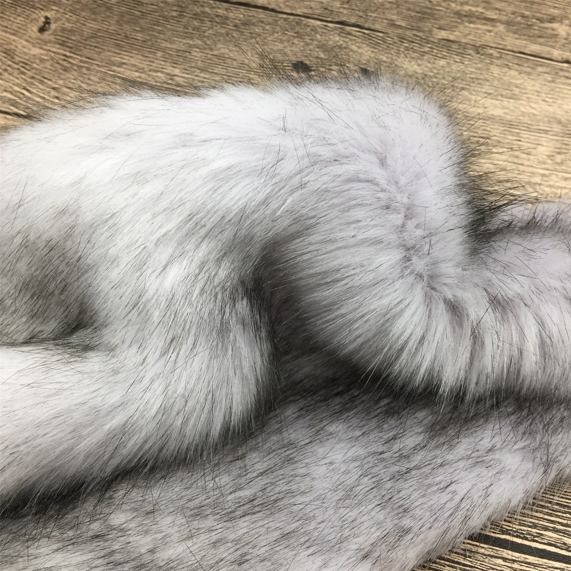 Light Gray Mixed White ColorLong Pile Fuzzy Faux Fur for | Etsy