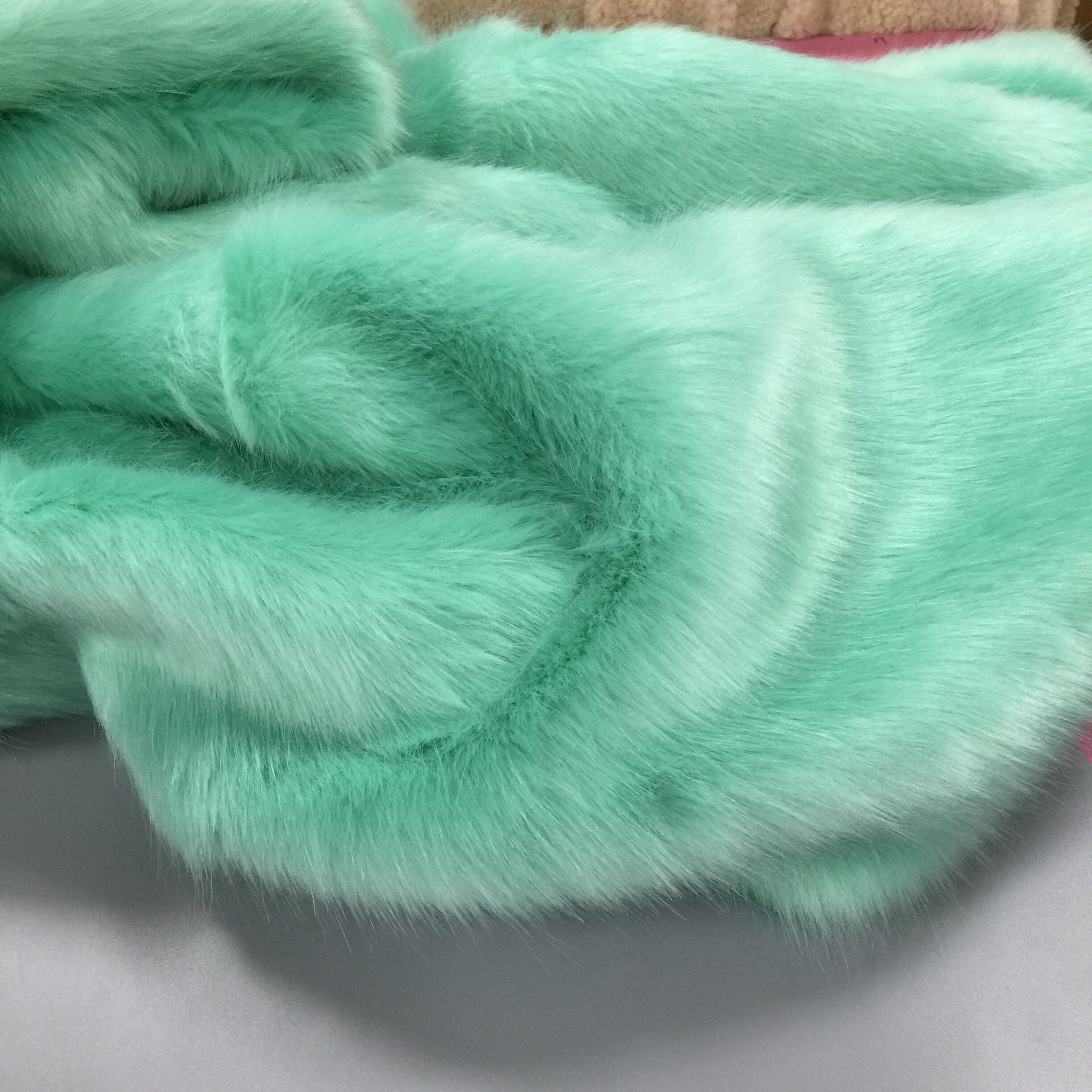 Mint Green Long Pile Fluffy Faux Fur for Down - Etsy