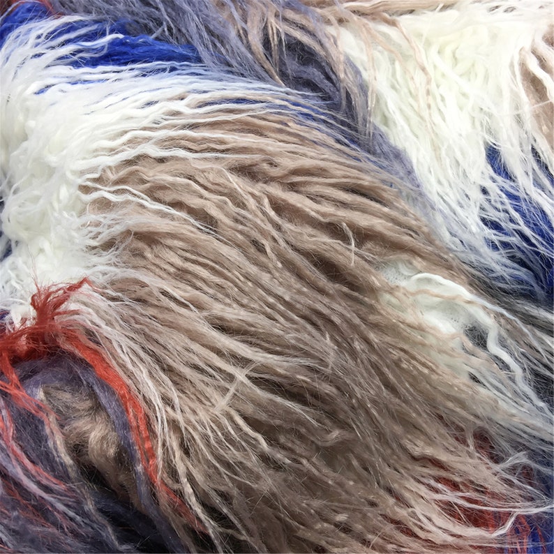 Mottled Colors Block Mixed Colors Furry Faux Fur Fabric DIY | Etsy