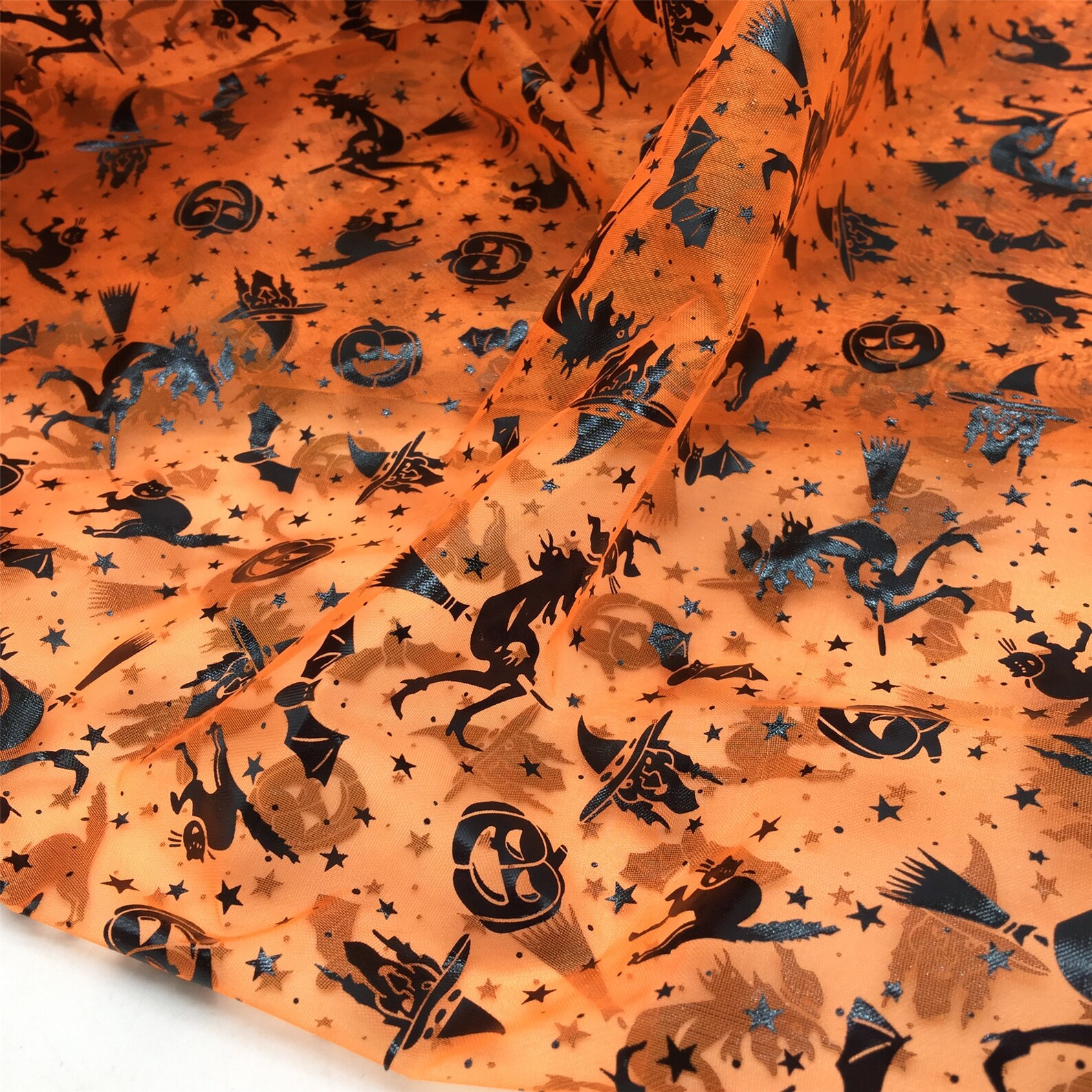 Halloween Fabric Halloween Organza Fabric Halloween Mesh | Etsy