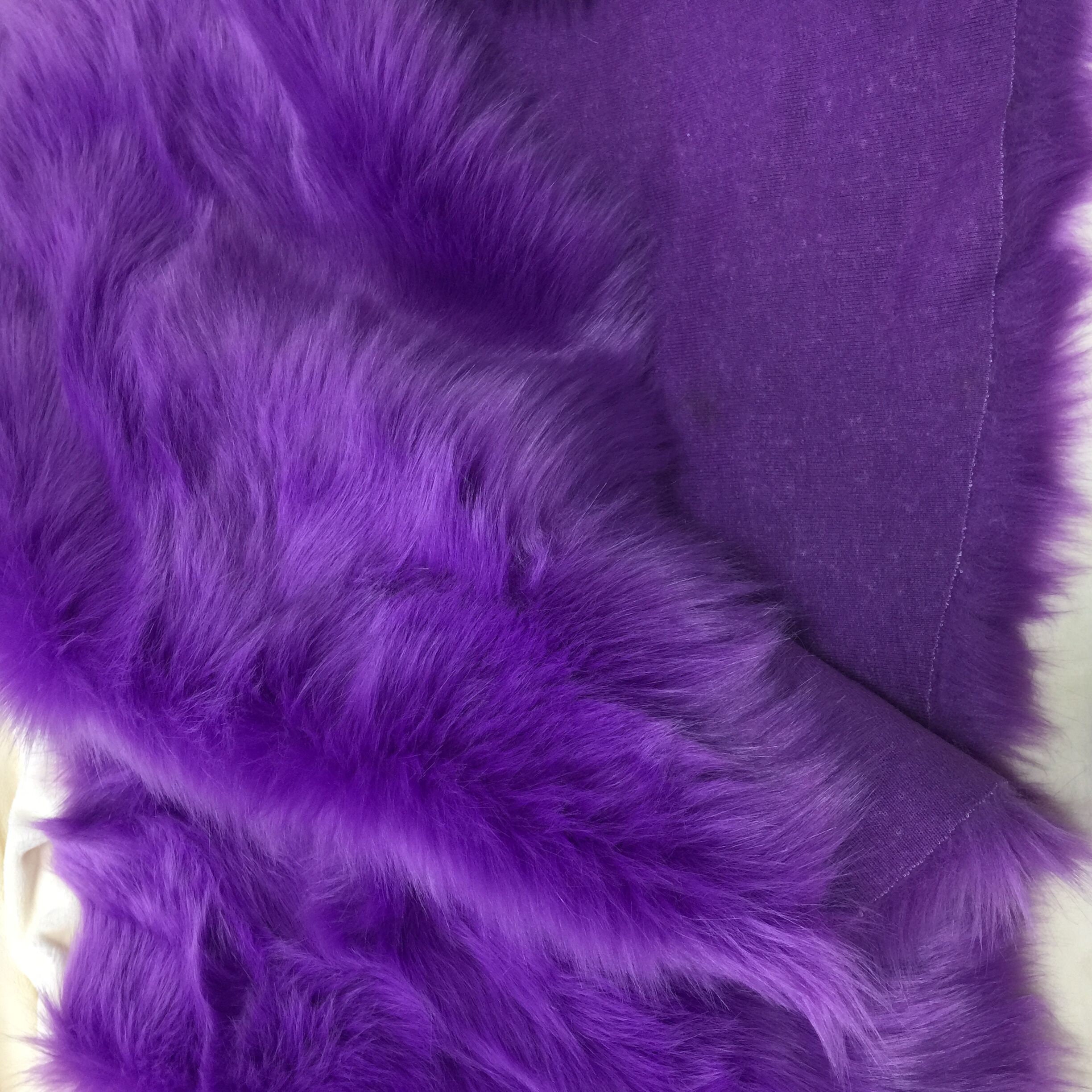 Purple Faux Fur Fake Fox Fabric With Long Pile Fluffy Soft for - Etsy