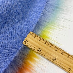 Rainbow Faux Fur Jacquard Long Pile Raccoon Fake Fur High Density Thick ...