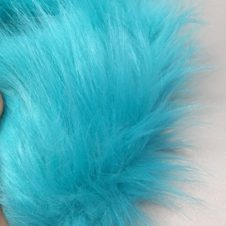 Turquoise Bluelong Pile Furry Faux Fur for Down - Etsy