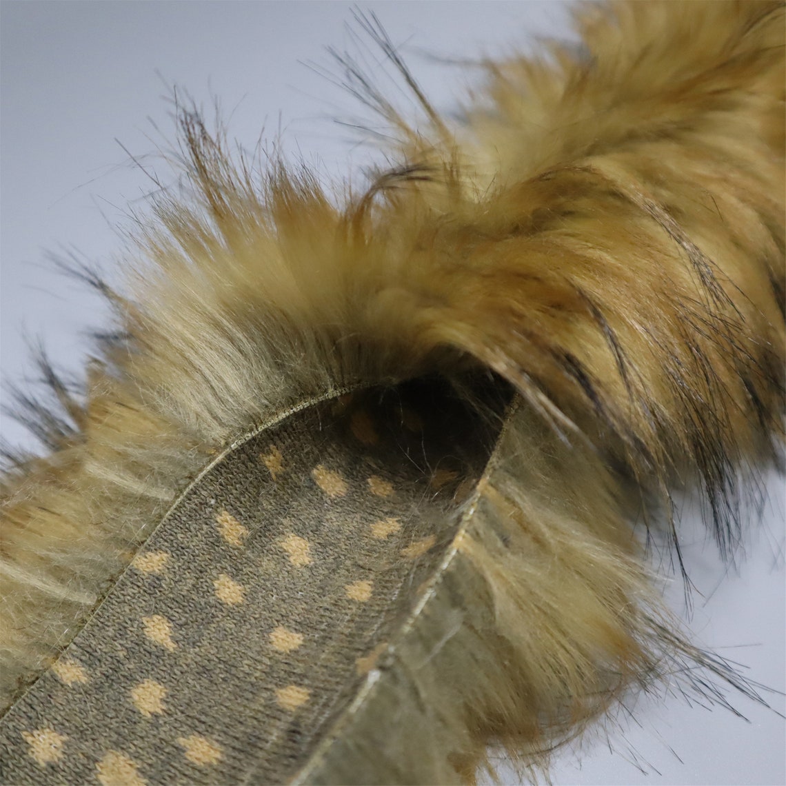 2 Yards-decorative Brown With Black Pile Point Faux Fur Ribbon - Etsy