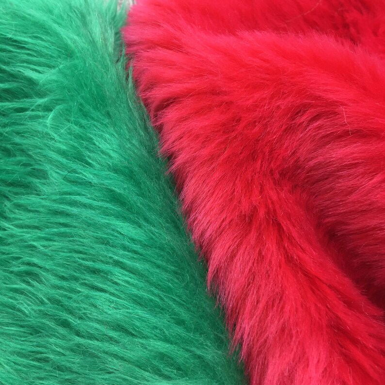 Christmas Red Colorslong Pile Furry Faux Fur Fabric for Home - Etsy