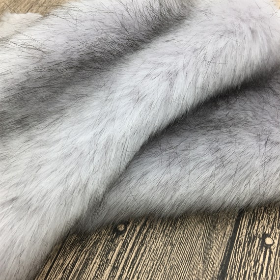 Light Gray Mixed White ColorLong Pile Fuzzy Faux Fur for | Etsy