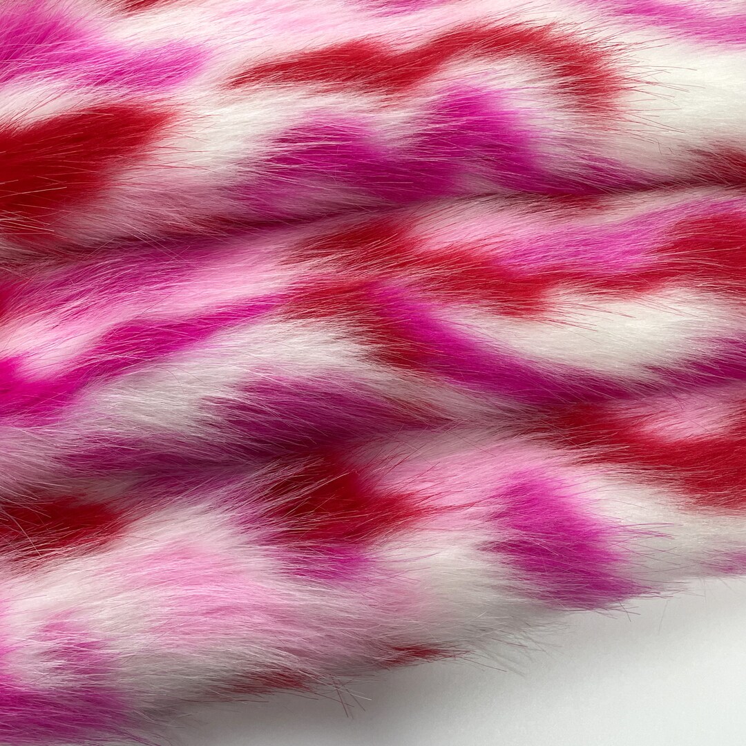 Wavy Rainbow Faux Fur Fabric Jacquard Fake Fox Fur High - Etsy
