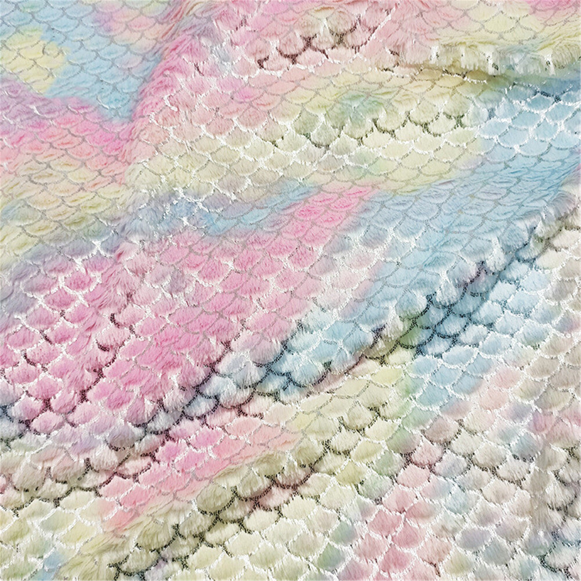 Mermaid Bronzing Faux Fur Colourful Plush Fabric for Making - Etsy