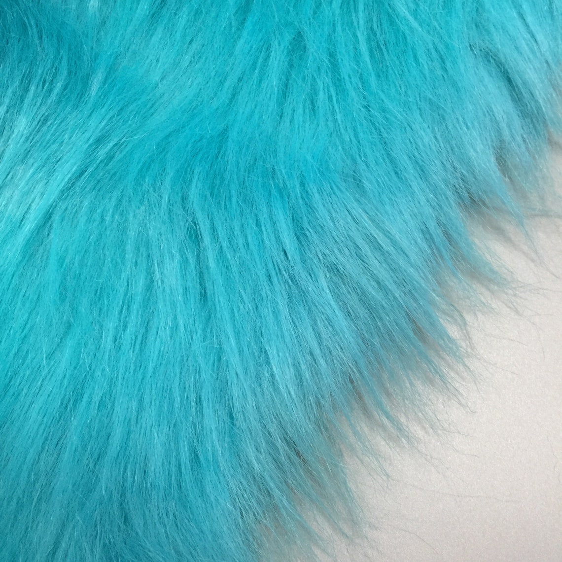Turquoise Bluelong Pile Furry Faux Fur for Down | Etsy