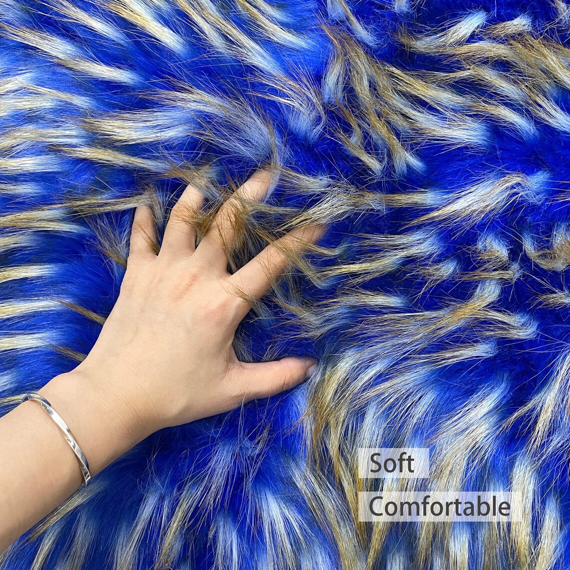 Bright Blue Mix Faux Raccoon Fur Long Pile Fursuit Head | Etsy