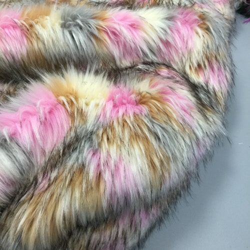 Eden NEON YELLOW GREEN Shaggy Long Pile Soft Faux Fur Fabric | Etsy