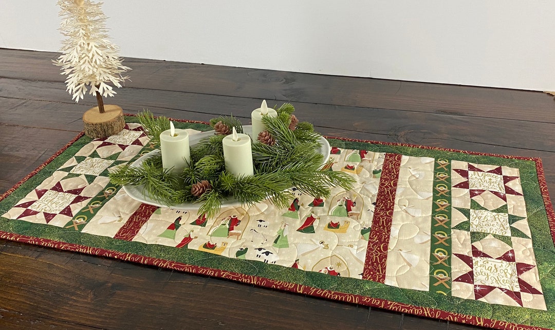 Quilted Nativity Table Runner Christmas Fabric Table Runner Religious ...