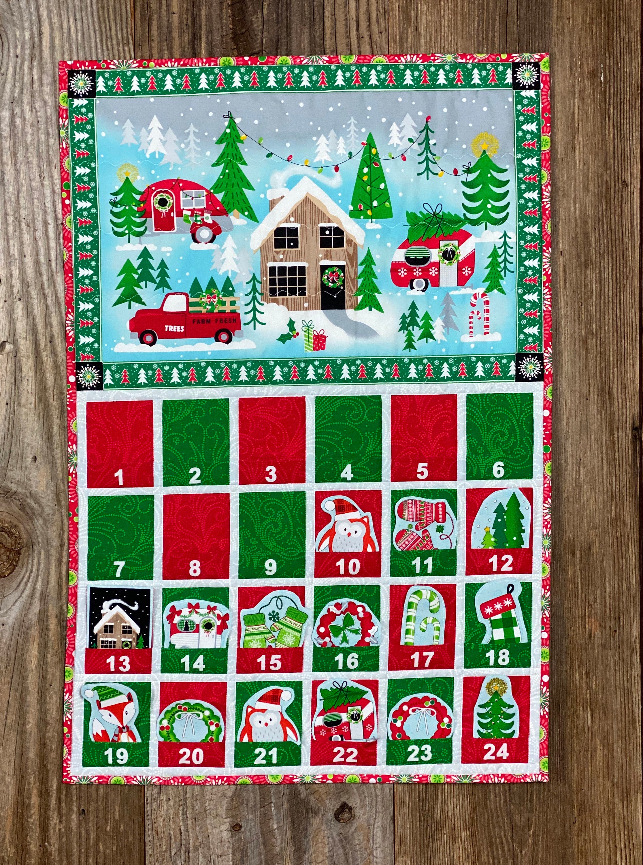 Cabin Advent Calendar With 24 Ornaments Camping Christmas | Etsy