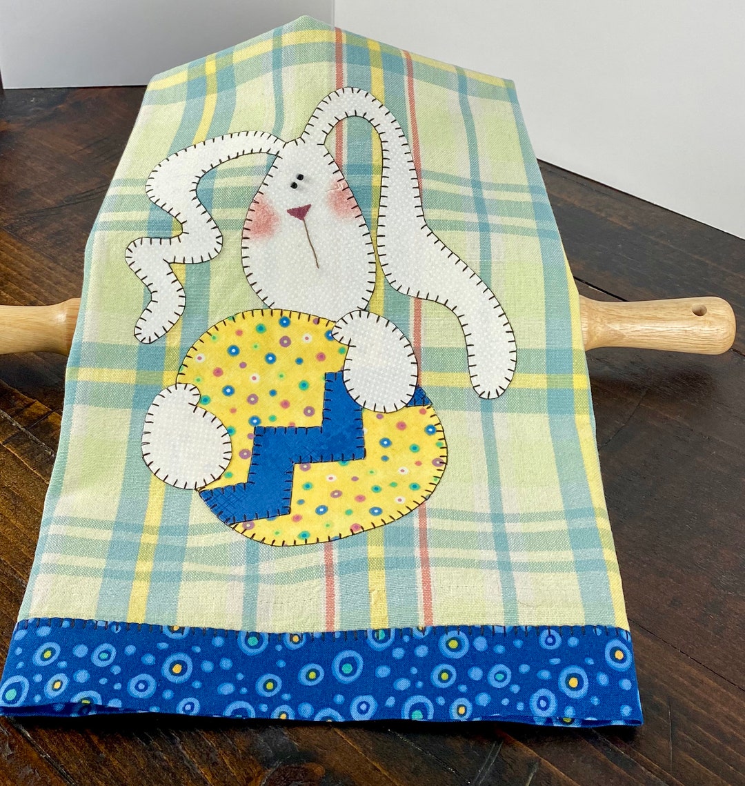 Appliqué Easter Kitchen Towel Easter Tea Towel Easter - Etsy
