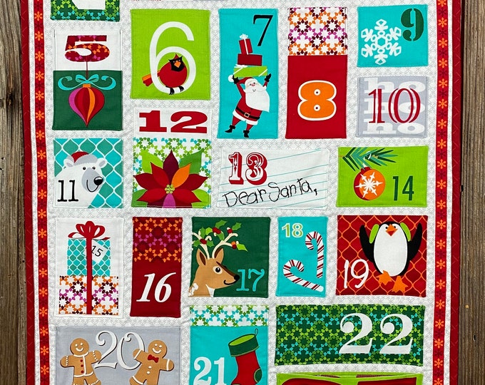 Christmas Advent Calendar Santa Countdown Calendar Christmas Wall ...