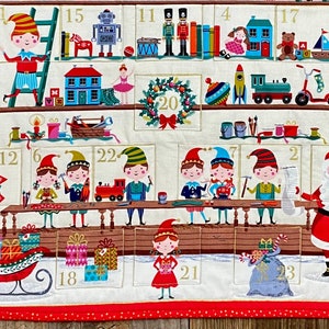 Christmas Advent Calendar With Santa Ornament quilted Christmas ...