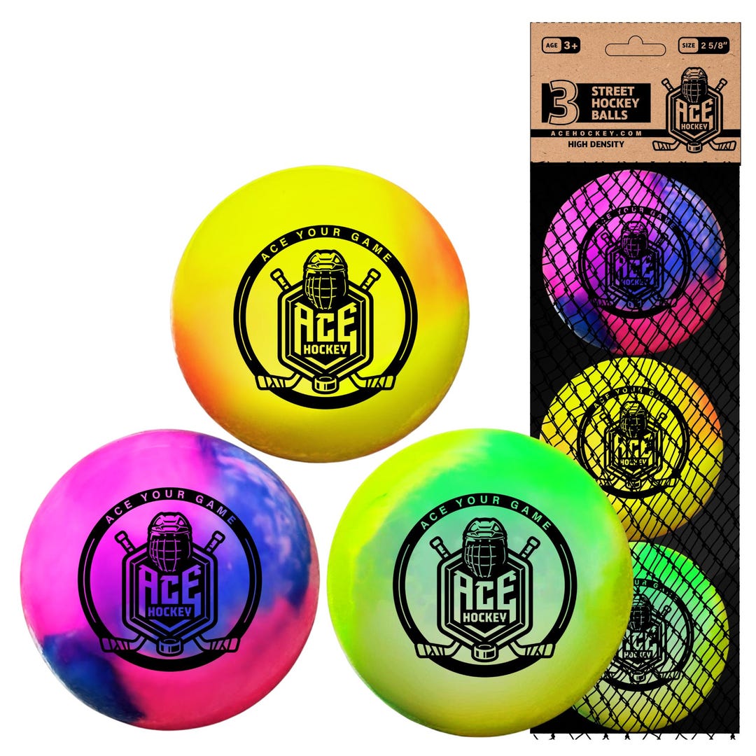 Rainbow Street Hockey Balls - No Bounce PVC, 3-pack - Etsy
