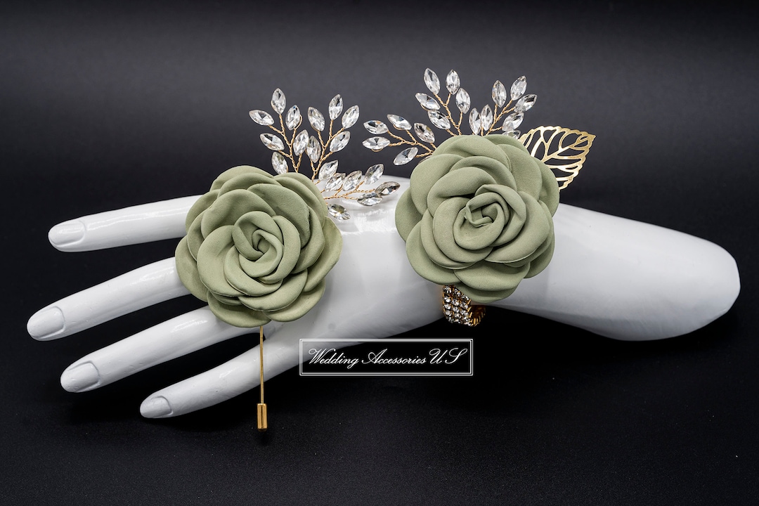 Sage Green Corsage, Wedding Corsage, Mother of the Bride, Bridesmaid ...