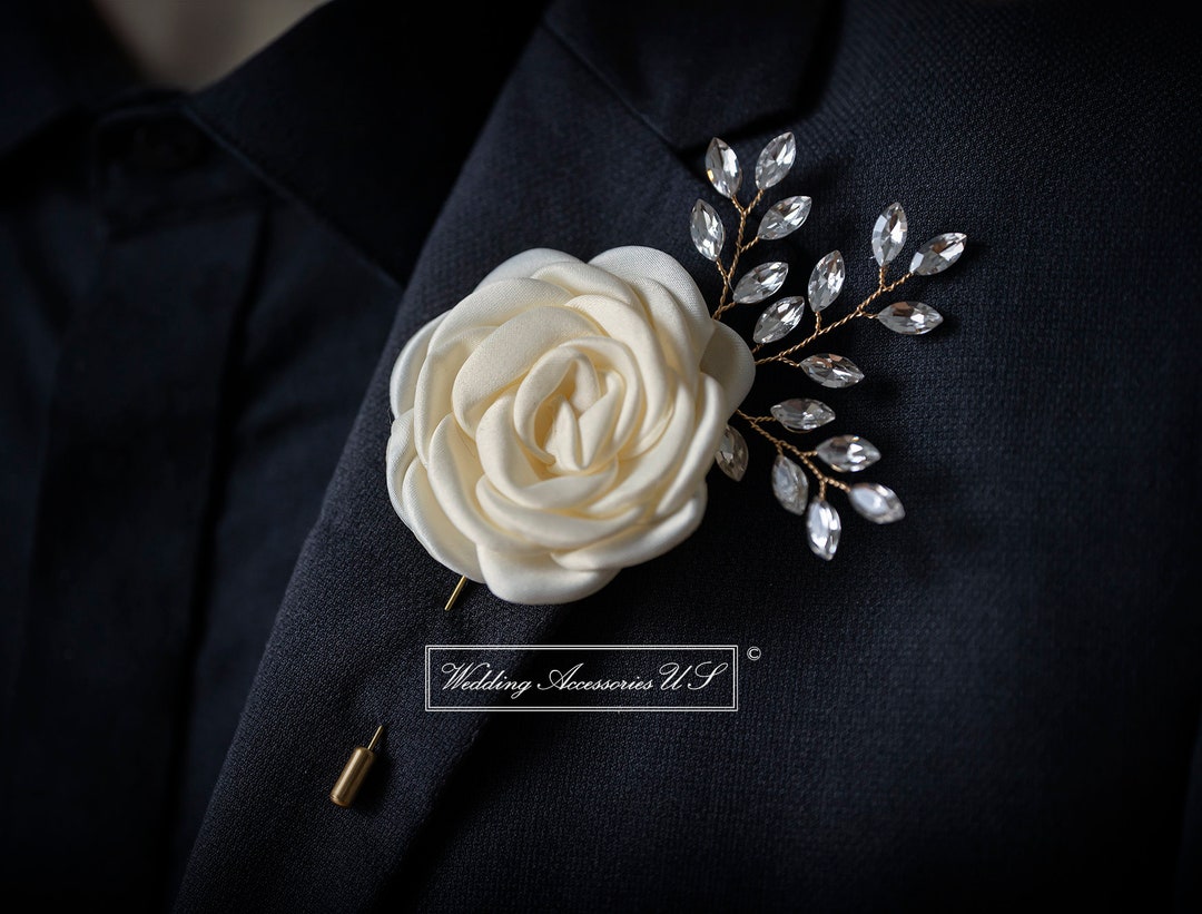 Gold Boutonniere Brooch Boutonniere Gold Wedding Grooms Pin Groomsmen ...