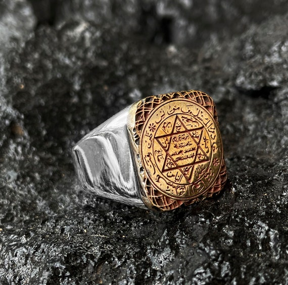 Seal of Solomon Men's Ring King Solomon Ring Shiny Star - Etsy