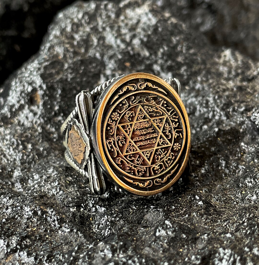 King Solomon Silver Ring Star of Solomon Kabbalah Ring Sterling ...