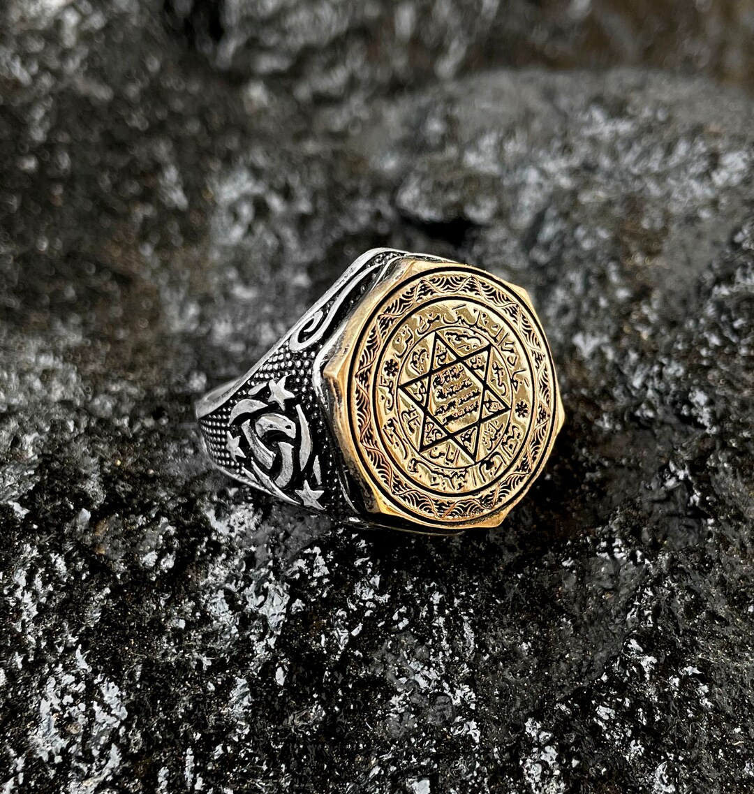 Solomon Talisman, Star of Solomon Ring, Kabbalah Ring, 925 Sterling ...