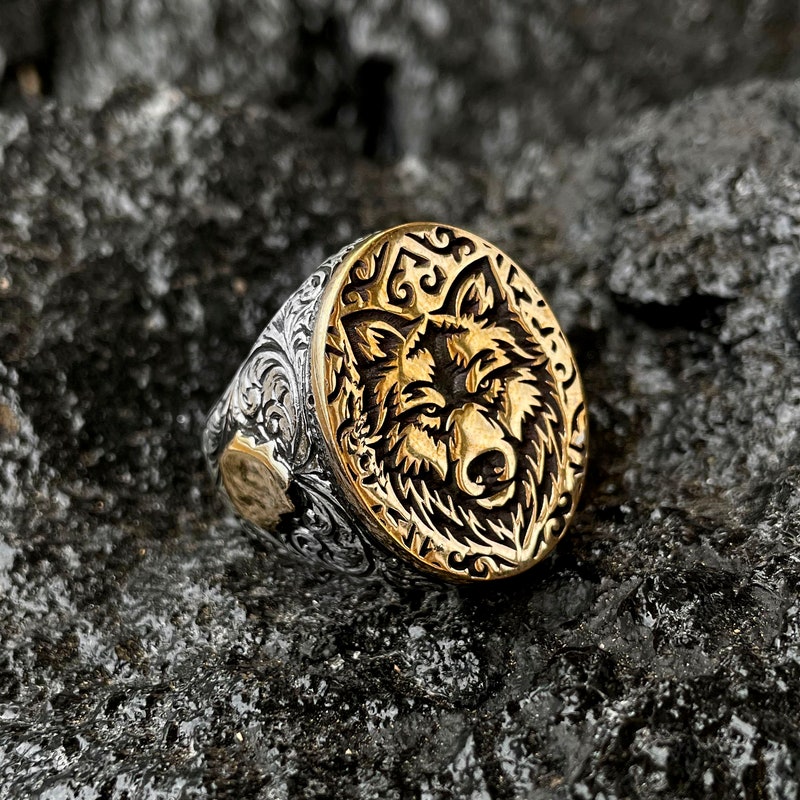 Wolf Ring Men - Etsy