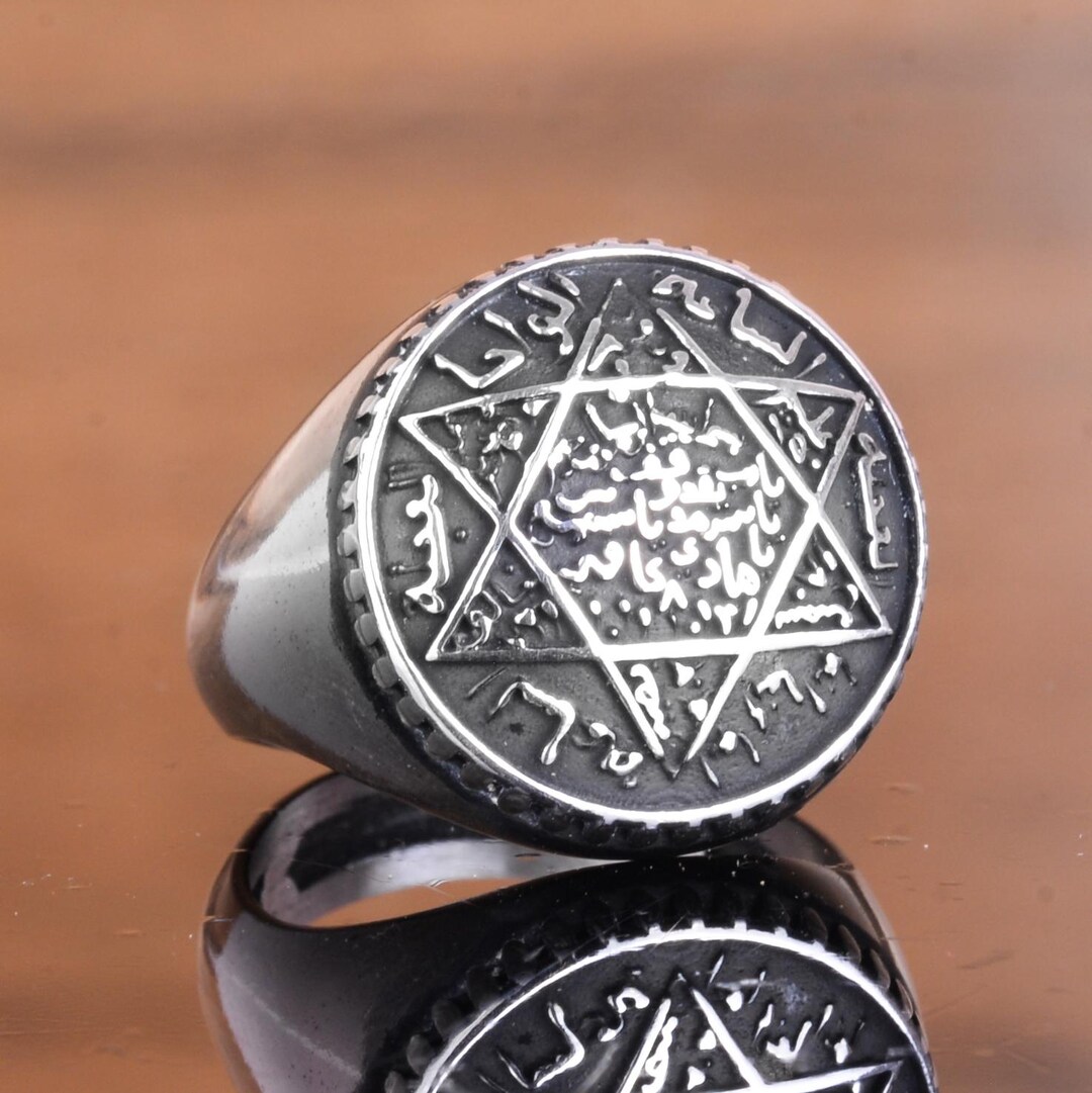 Star of David Religious Mens Ring 925 Sterling Silver Unique Spiritual ...