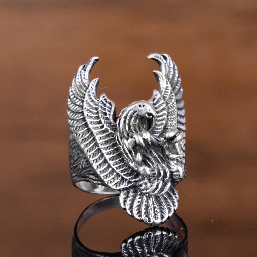 925 Sterling Silver Phoenix Ring Symbol of Renewal and Strength ...