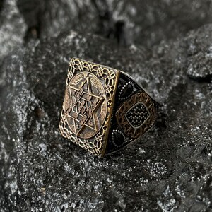 Kabbalah Ring, Silver Star of David Men Ring, Seal of Solomon Ring ...