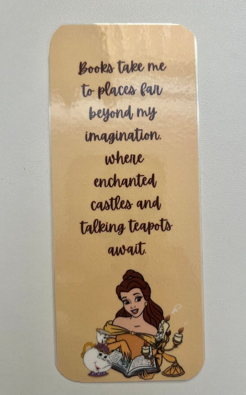 Belle Inspired Mini Bookmark Laminated Cardstock Bookmarks Gift for ...