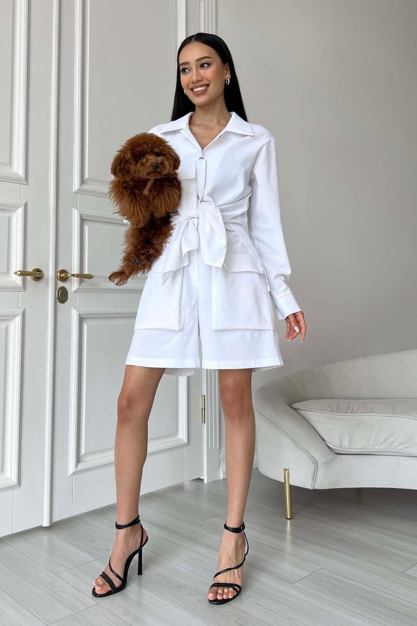 Linen Shorts and Shirt Suit 2pc Work-to-weekend Vibes Linen - Etsy UK