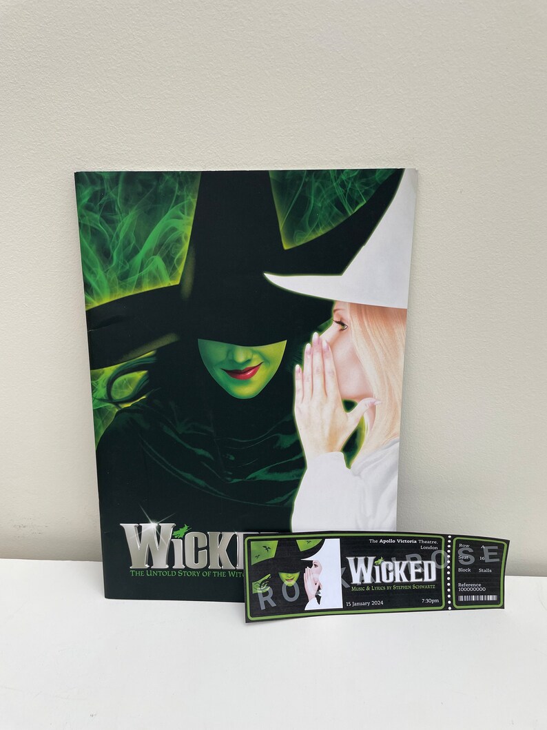 Wicked - PDF Digital Download Custom Souvenir Theatre Tickets West End ...
