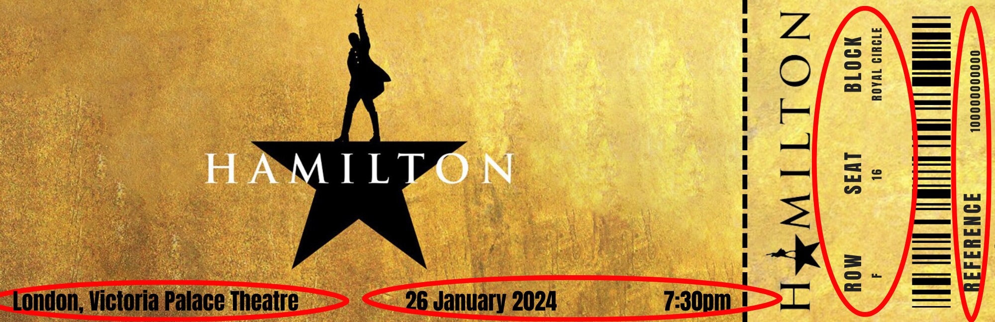 Hamilton - PDF Digital Download Custom Souvenir Theatre Tickets West ...