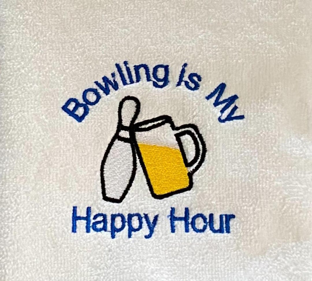 Bowling Ball Custom Name Embroidered Gym Towel | Owling is My Happy ...