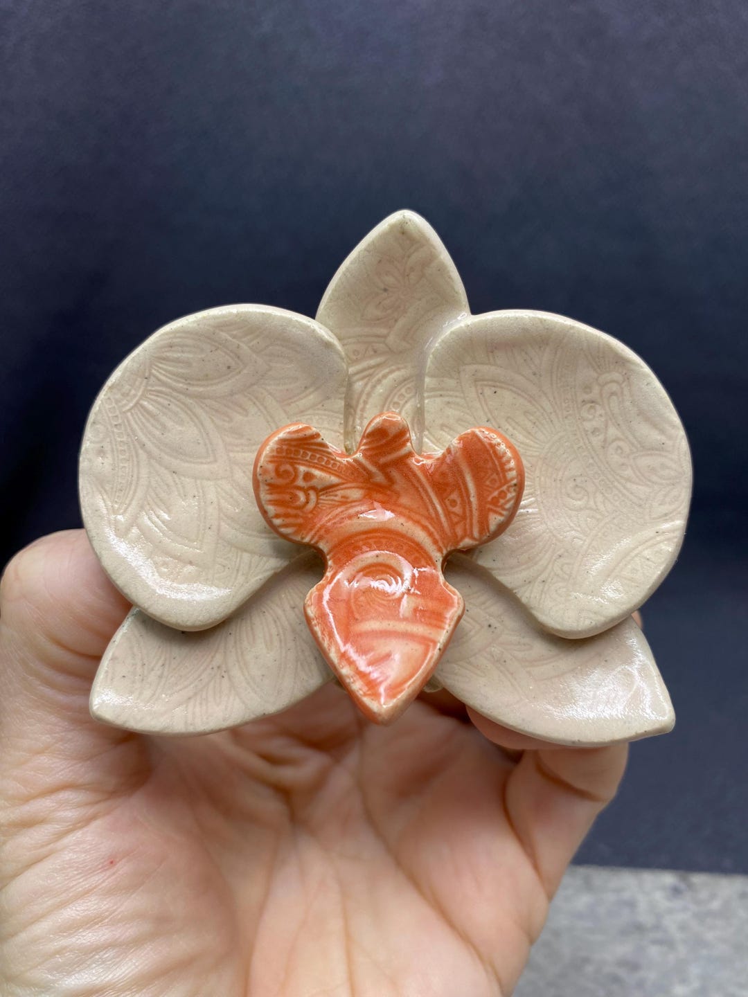 Handmade Ceramic Blush Pink Orchid Magnet - Etsy