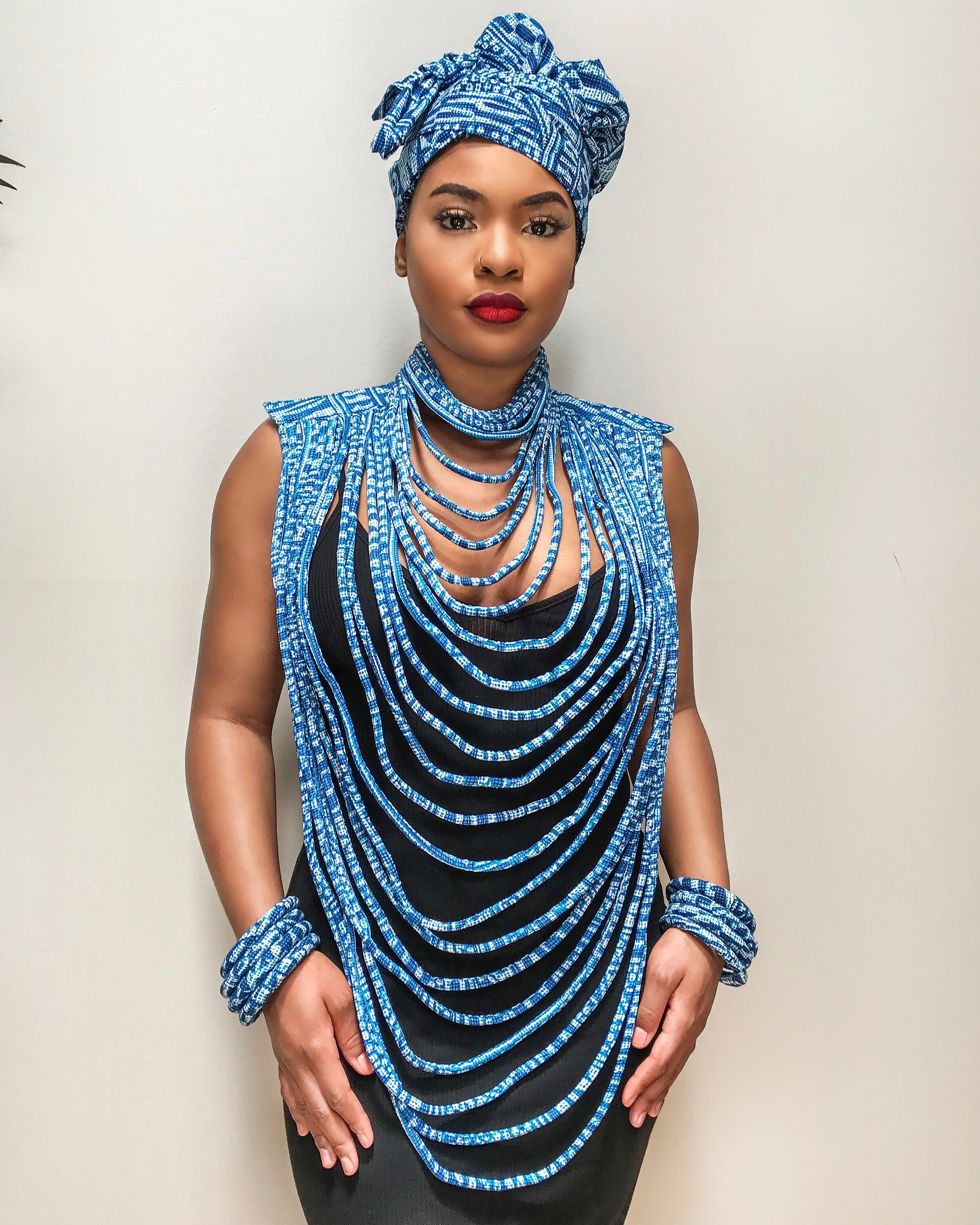 Ndop African Multi Strands Statement choker necklace / Atoghu | Etsy