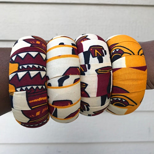 African Print Bangle Bracelets /ankara Bangles / Ankara - Etsy