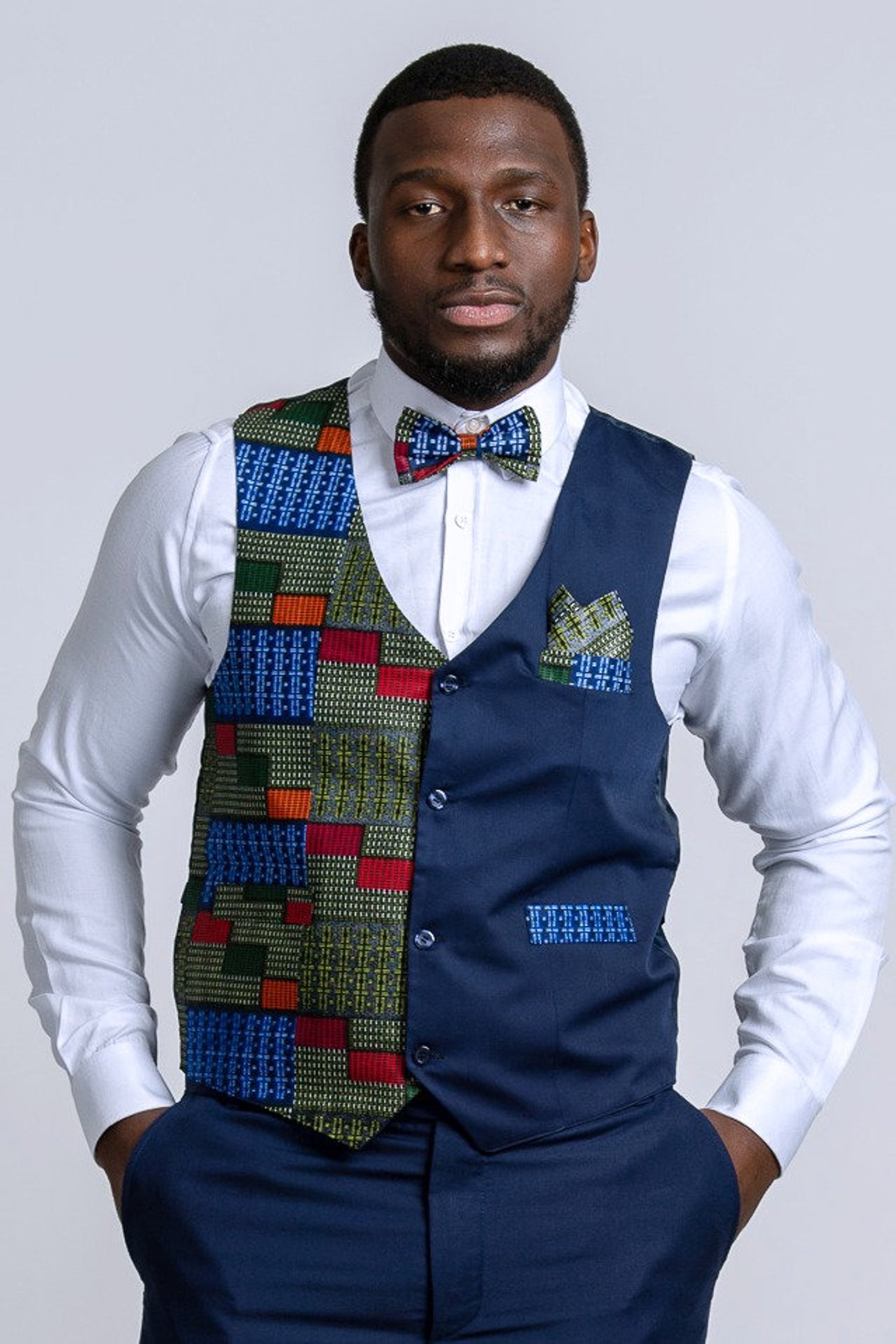 African Print Men Suit Vest / Kente Fit Vest / African Suit / - Etsy