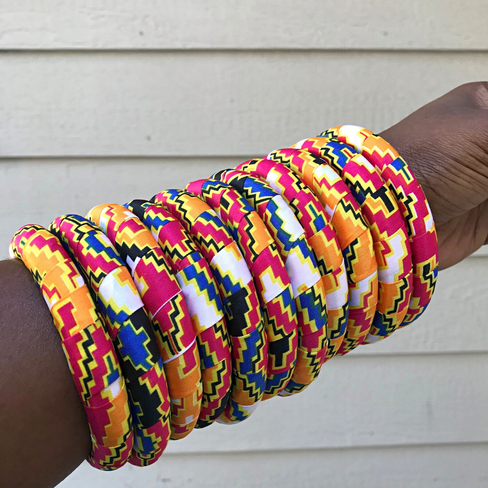 SET OF 6 African Print Bangle Bracelets /ankara Bangles / - Etsy