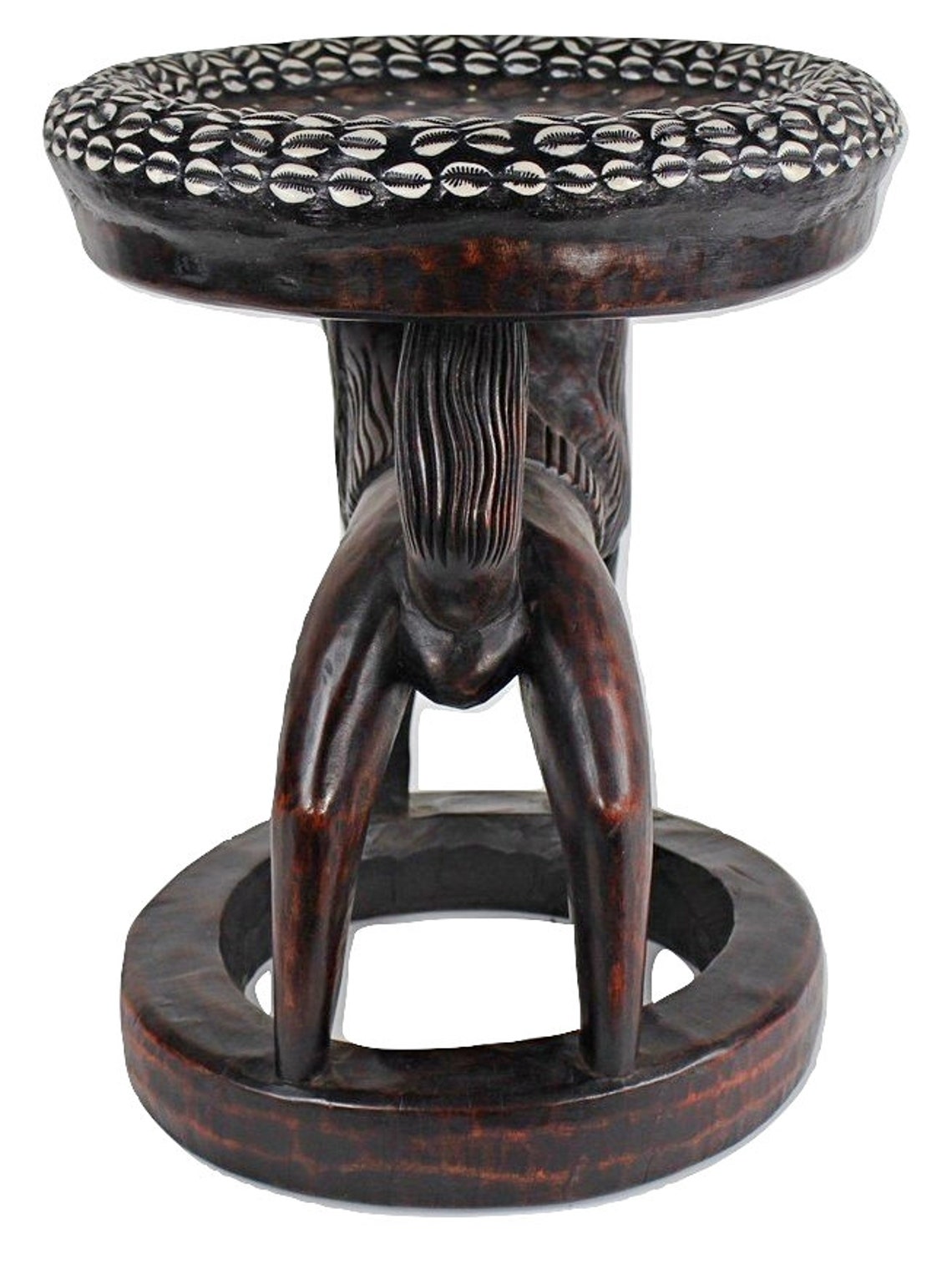 African Royal Stool With Encrusted Coins & Cowry Shells/ Hand | Etsy