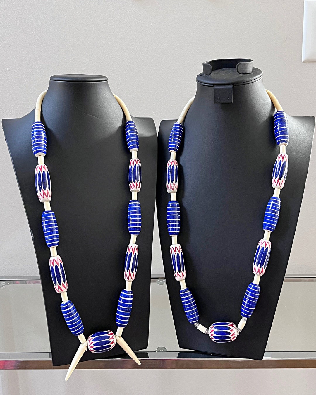 Bamileke Beads Traditional Necklace / African Handmade Hand Painted ...