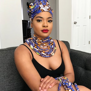 African Multi Strands Statement Choker Necklace / Ankara Rope Necklace ...